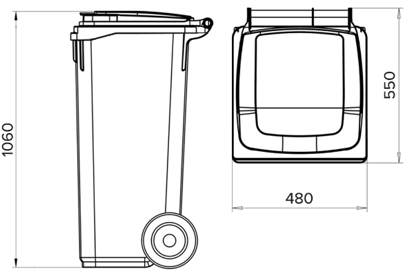 Waste bin 140l Standard series PL – Plastik Gogić